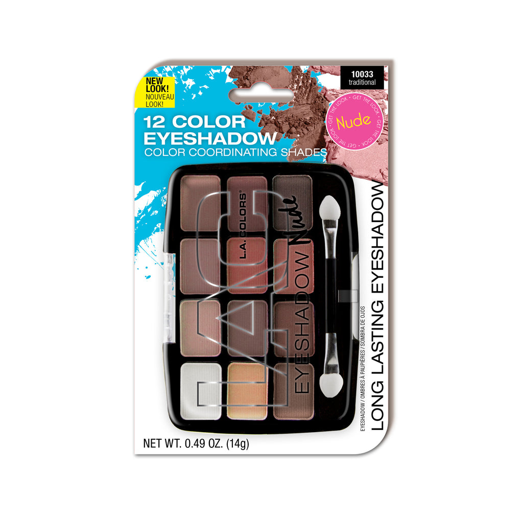 12 Color Eyeshadow Palette (carded) | L.A. COLORS